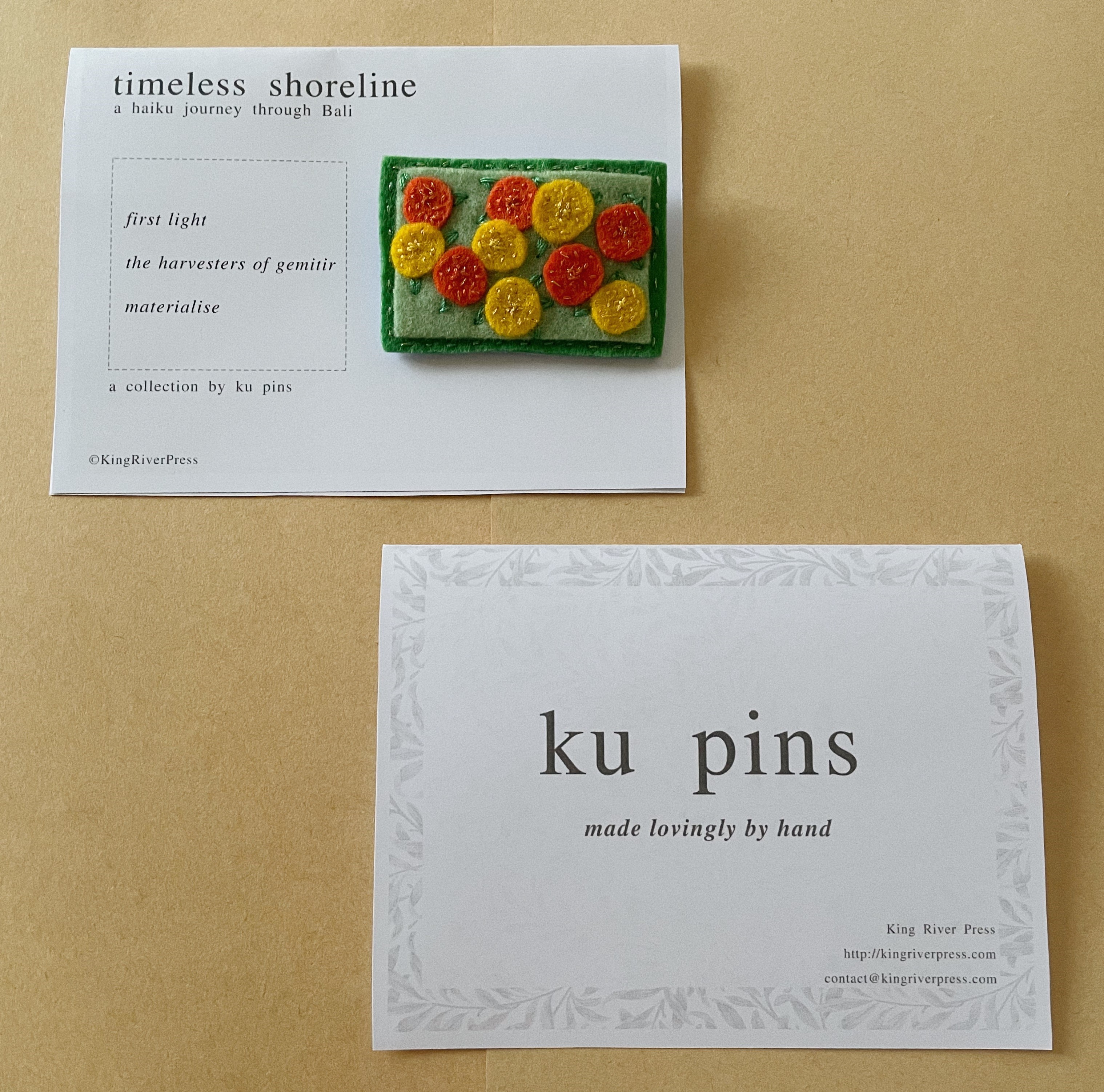 felt ku pins and ku tags | King River Press